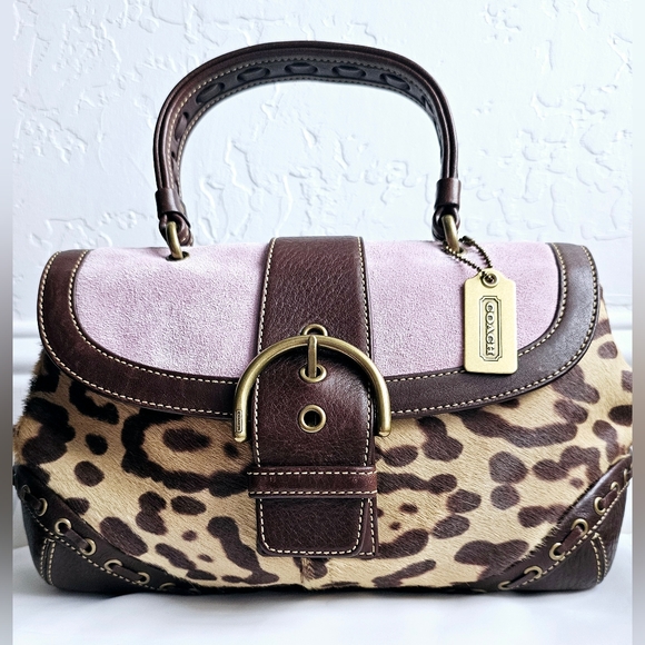 Coach | Accessories | Coach Satchel Brown Pink Animal Print | Poshmark